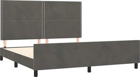 Rám postele bez matrace tmavě šedý 160 x 200 cm samet 3125703