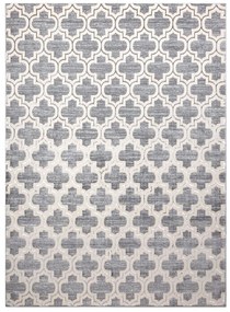 Dywany Łuszczów, Kusový koberec Core W6764 Trellis grey/cream, 140x190, šedá, chodba / předsíň