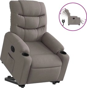 Elektrické zvedací polohovací křeslo taupe textil 3206670