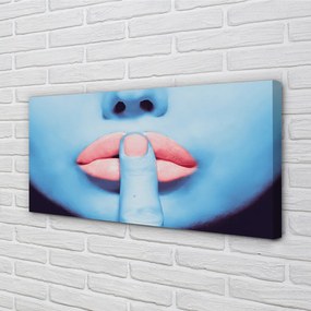 Obrazy na plátně Žena neonové rty 125x50 cm