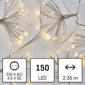 LED Vánoční řetěz 150xLED/5,35m teplá bílá