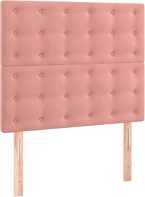 Box spring postel s matrací růžová 90x190 cm samet 3138060
