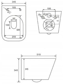 Mexen TEO Rimless wc mísa závěsná se sedátkem + bidet TEO, bílá, 30850700+35855100
