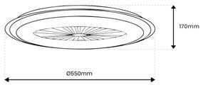 LED Stmívatelné stropní svítidlo s ventilátorem ARIA LED/38W/230V černá/bílá +DO