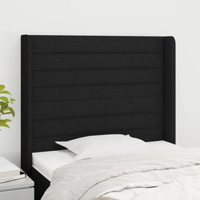 Čelo postele typu ušák černé 83x16x118/128 cm textil 3119696