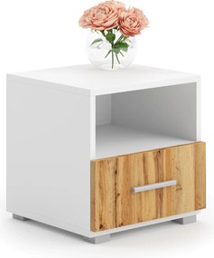 ADRK Furniture Noční stolek se zásuvkou EMI NS-EMI-W+DW-L003