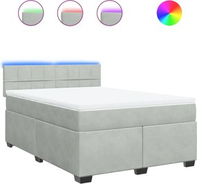 Box spring postel s matrací světle šedá 140x190 cm samet 3288606