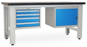 Dílenský stůl Solid MDF-41, 180 cm, 2 závěsné boxy, černá