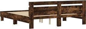 Rám postele s čelem kouřový dub 160 x 200 cm kompozitní dřevo 3207410