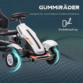 HOMCOM Pedálový Go-Kart pro děti od 5 let – dětské pedálové auto s nastavitelným sedadlem, gumovými pneumatikami a ruční brzdou pro chlapce a dívky, …