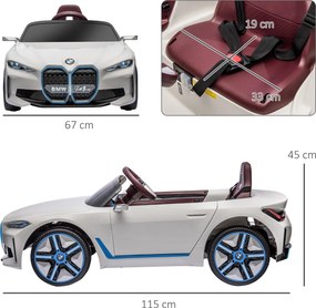 HOMCOM Dětské elektrické autíčko BMW s dálkovým ovládáním, přenosnou baterií, světlomety, MP3 přehrávačem, bezpečnostním pásem, 3-5 km/h, pro děti od…