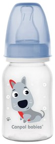 CANPOL BABIES Lahev s potiskem CUTE ANIMALS 120ml - modrá