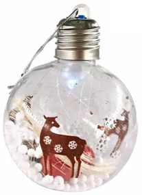 LED ozdoba na vánoční stromeček - závěsná baňka, 9 cm, různé varianty Motiv: Santa Claus