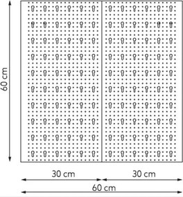 Kovová stěna na nářadí 60x60 cm s držáky DRABEST SP-7
