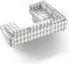 Potah na pohovku IKEA Norsborg rohová, 5-místná se šezlongem barva šedá látka pletený vzor, vzorované
