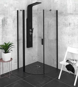 Polysan Zoom - Sprchový kout Black 90x90 cm, levý, černá mat/čiré sklo ZL2615BL