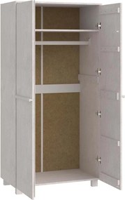 Šatní skříň HAMAR bílá 89 x 50 x 180 cm masivní borovice 340481