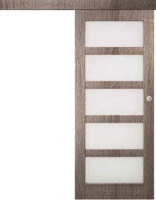 posuvné interiérové dveře na stěnu vasco doors BRAGA model 6 Průchozí rozměr: 70 x 197 cm, Orientace dveří: Levé dveře, Dekor: Bílá