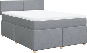 Box spring postel s matrací světle šedá 140 x 190 cm textil 3286668