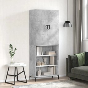 Skříň highboard betonově šedá 69,5x34x180 cm kompozitní dřevo