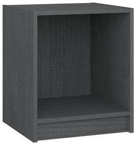 Noční stolek šedý 35,5 x 33,5 x 41,5 cm masivní borové dřevo - Default Title