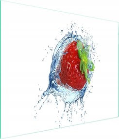 Skleněná Krájecí Deska 52x30 Jahoda Tvrzené Sklo