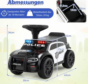 Costway Policejní auto pro batolata Auto s blikajícími světly