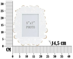 Bílý kovový rámeček na fotky Mauro Ferretti, 25 x 27,7 cm