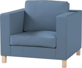 Potah na křesko IKEA Karlanda, krátký barva modrá látka pletený vzor