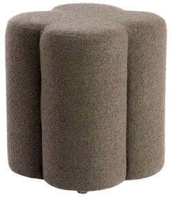 Hnědý taburet z textilie bouclé Nalani – Light &amp; Living