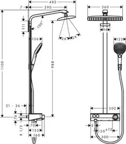 Hansgrohe Raindance Select E - Sprchový set Showerpipe 360 s termostat
