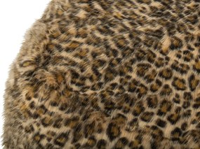 Taburet s leopardím vzorem rezavě hnědá a béžová – 70*70*45 cm