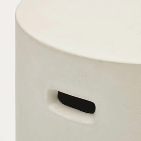 Bílý cementový zahradní odkládací stolek Kave Home Aiguablava 37 cm
