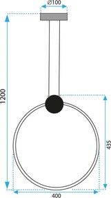 Toolight Toolight, LED stropní svítidlo 40cm 17W 4000K APP1396-CP, zlatá lesklá, OSW-00954
