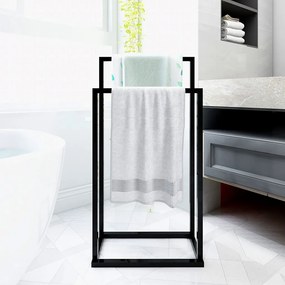 Tutumi Tutumi, 2-ramenný kovový stojan na ručníky 450x260x820 mm 391872, černá matná, HOM-06589