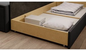 Tmavě šedá žinylková rozkládací/s úložným prostorem pohovka 214 cm Fulgeo – ELTAP