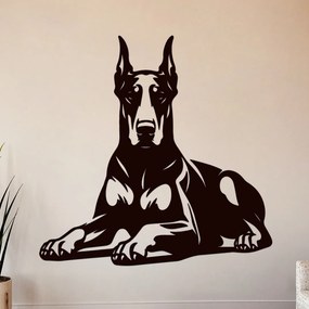dřevo života Dřevěná dekorace psí rasy DOBRMAN I Zvolte rozměr (cm): 60x60, Zvolte barvu dekoru: Černá