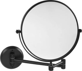 Sapho Sapho, X-ROUND BLACK E závěsné kosmetické zrcadlo, průměr 200mm, oboustranné, černá mat, XR010B