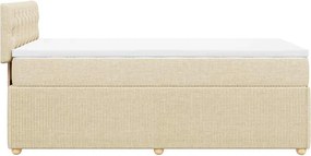 Box spring postel s matrací krémová 90x200 cm textil 3289651