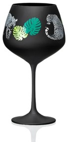 Crystalex - Bohemia Crystal Sklenice na víno Giselle Džungle 580 ml, 2 ks (černá+bílá)