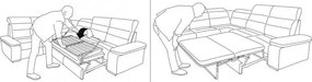Casarredo - Komfort nábytek Rohová sedací souprava ISLAND 1 výběr látek SK2 | Vyberte si potah u sedací a opěrné části:: solar 77,potah: solar 96