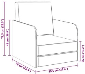 vidaXL Marketos Rozkládací křeslo světle šedé textil