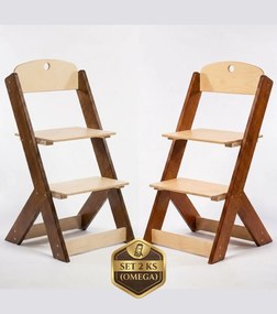 Lucas Wood Style - rostoucí židle OMEGA III zvýhodněný set 2 ks - ořech +  mahagon