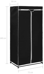 Šatní skříň černá 75 x 50 x 160 cm - Default Title