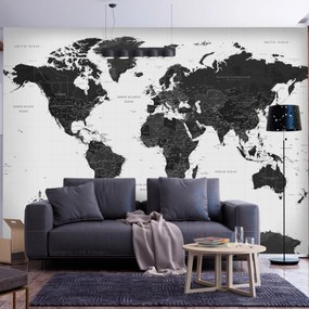 Fototapeta - Black and White Map