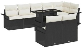 Sada zahradních pohovek 9 ks Černá [Syntetika]: Poly Ratan 3357040