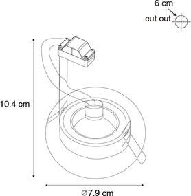 Sada 6 bílých kulatých zapuštěných bodových svítidel GU10 50 mm IP44 - Xena