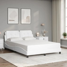 Rám postele bez matrace Zadar bílý 140x190 cm umělá kůže 3208178