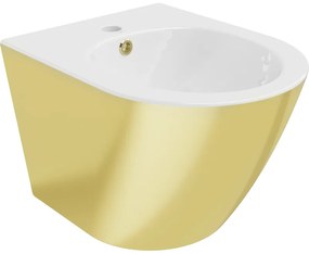 Mexen Lena, závěsný bidet 480x370x325 mm, bílá - zlatá, 35224806