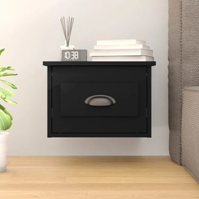 Nástěnný noční stolek černý 41,5 x 36 x 28 cm - Default Title